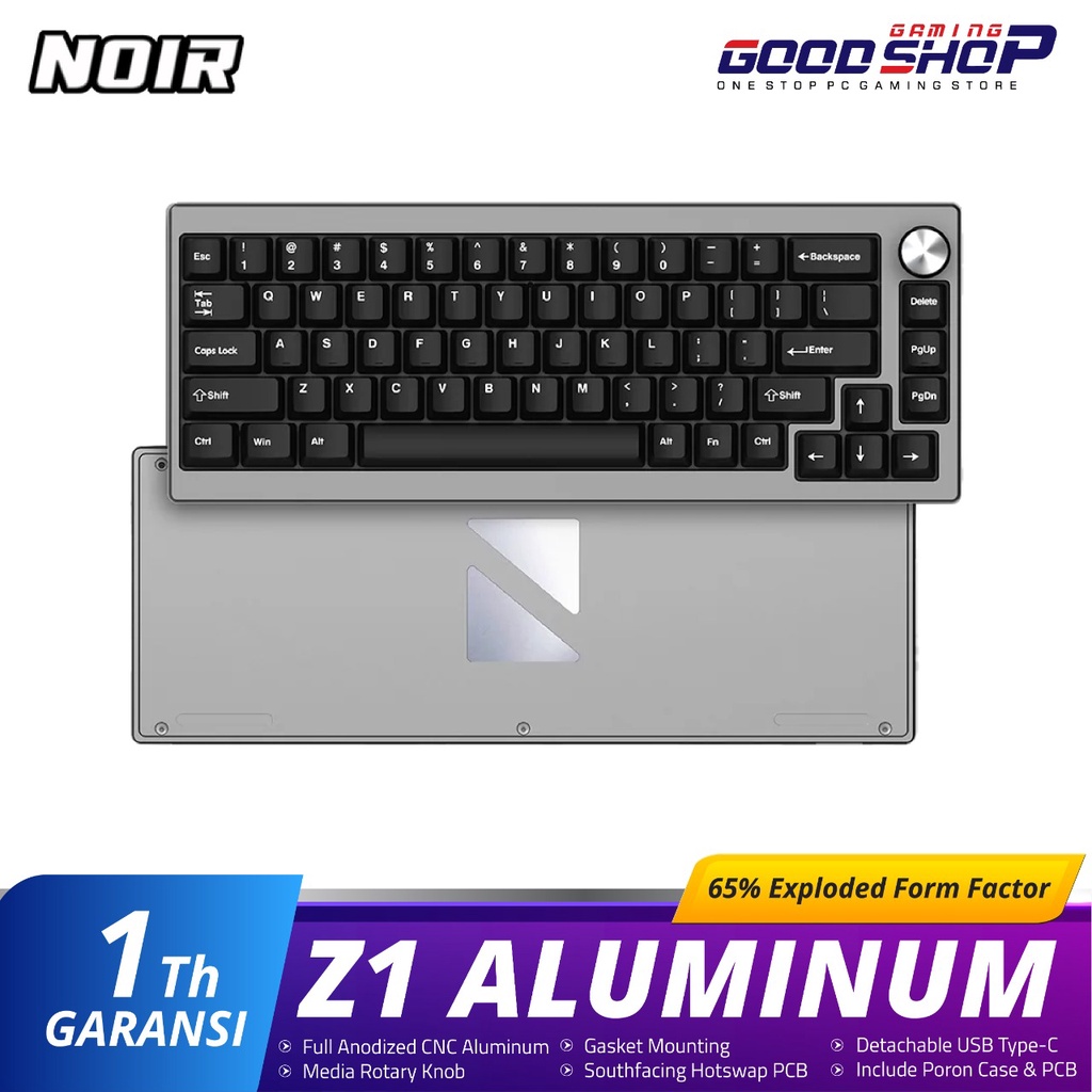 Jual Noir Z1 65% Aluminum Custom Mechanical Keyboard | Shopee Indonesia