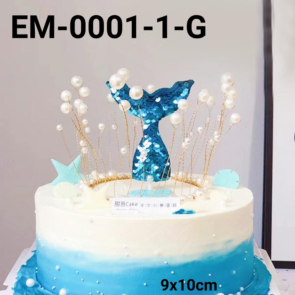 Jual GR-EM-0001 Cake topper hiasan kue ekor ikan duyung mermaid laut | Shopee Indonesia