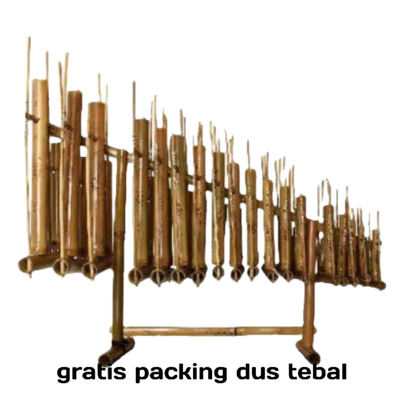 Jual angklung 2 oktaf 18 nada ukuran besar bambu putih | Shopee Indonesia
