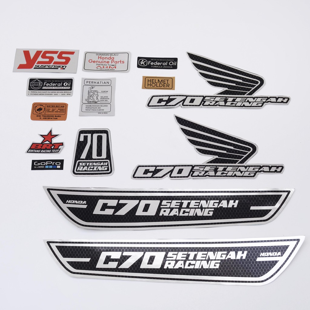 Jual STICKER DECAL HONDA C70 SETENGAH RACING | Shopee Indonesia