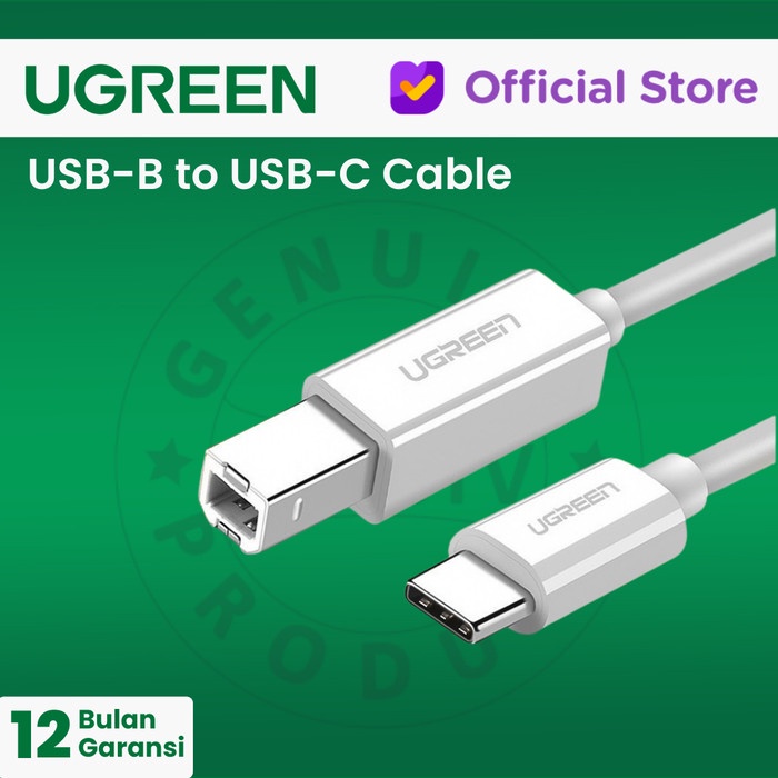 Jual UGREEN Kabel USB-B (Printer) to USB-C 1m, 2m - US241 | Shopee Indonesia