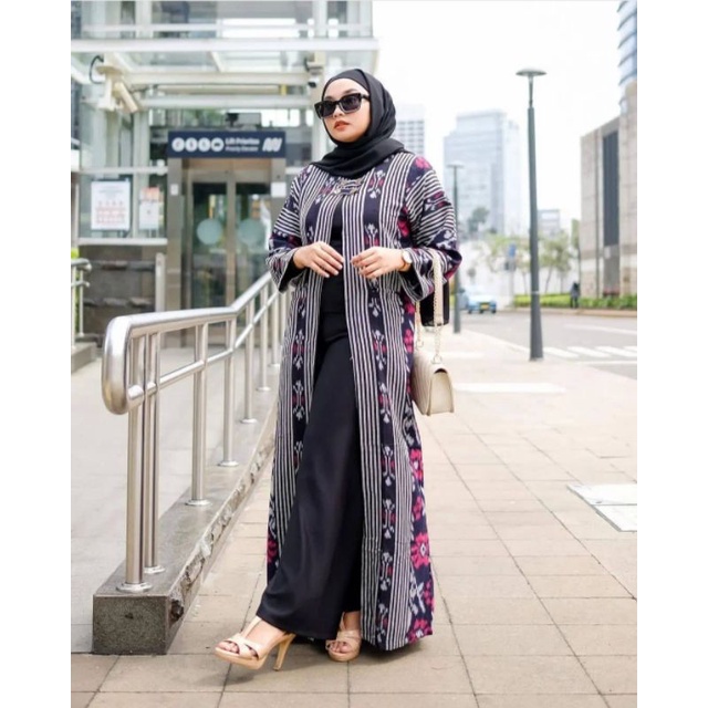 Jual outer tenun - long outer - cardigan tenun - outer modern - long ...