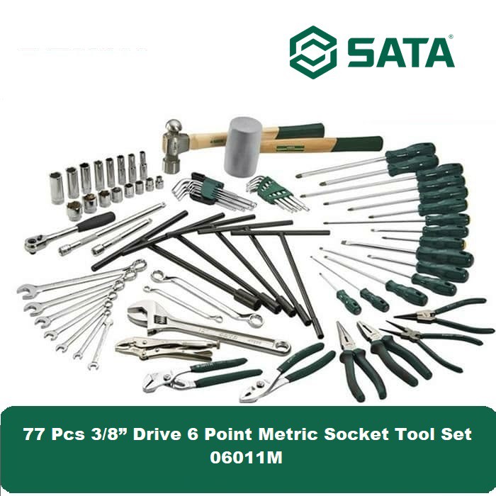 Jual SATA Tools Kunci Tool Set 77 Pcs 3/8 Inci Socket Metrik 6pt ...