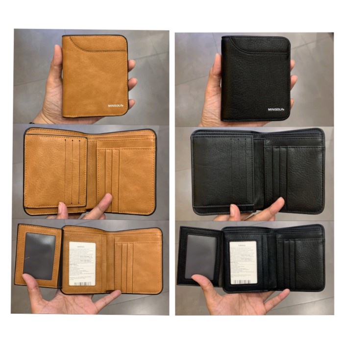 Jual Miniso Short Bifold Matte Wallet Dompet Lipat Pria - Hitam ...