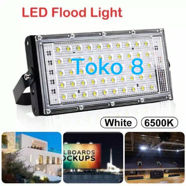 Jual Lampu LED SOROT 50W 50watt FLOODLIGHT Tembak Taman 50 w watt Outdoor tipis terang Putih ...