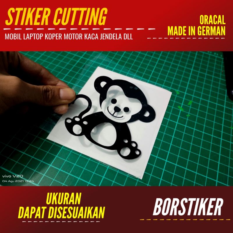 Jual STIKER MONYET | STICKER CUTTING BAHAN ORACAL CUSTOM LOGO | Shopee ...
