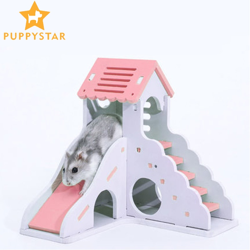 Jual PREORDER Solid Wood Slide Stairs Hamster House Rat Cage Washable ...