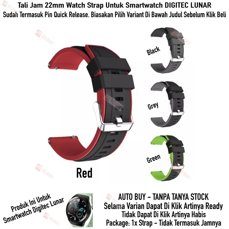 Jual SSR Tali Jam 22mm Watch Strap Smartwatch Digitec Lunar - Rubber ...