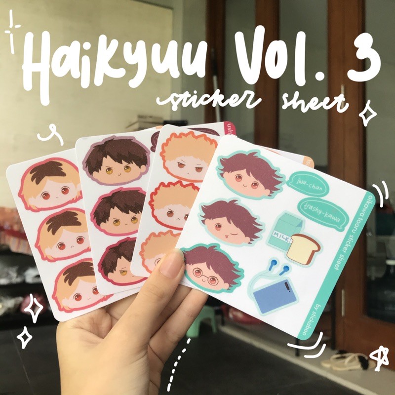 Jual Haikyuu Vol 3 Sticker Sheet — oikawa kenma ushijima tsukishima hq ...
