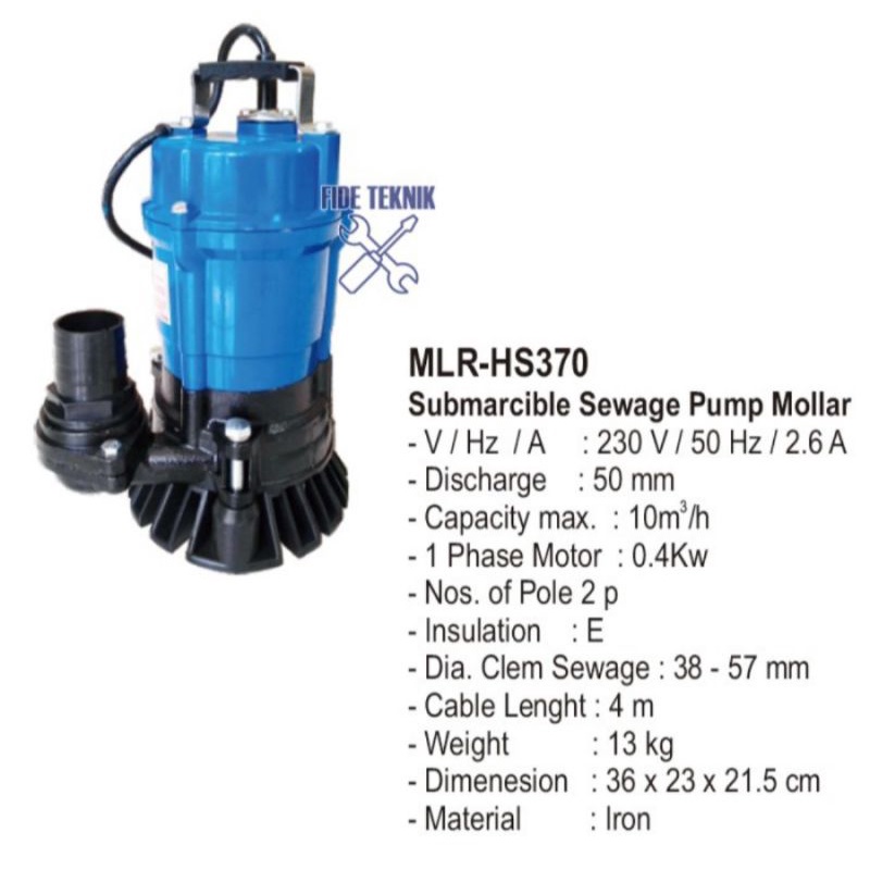 Jual Pompa Celup Air Kotor Mollar HS-370 (2") | Shopee Indonesia