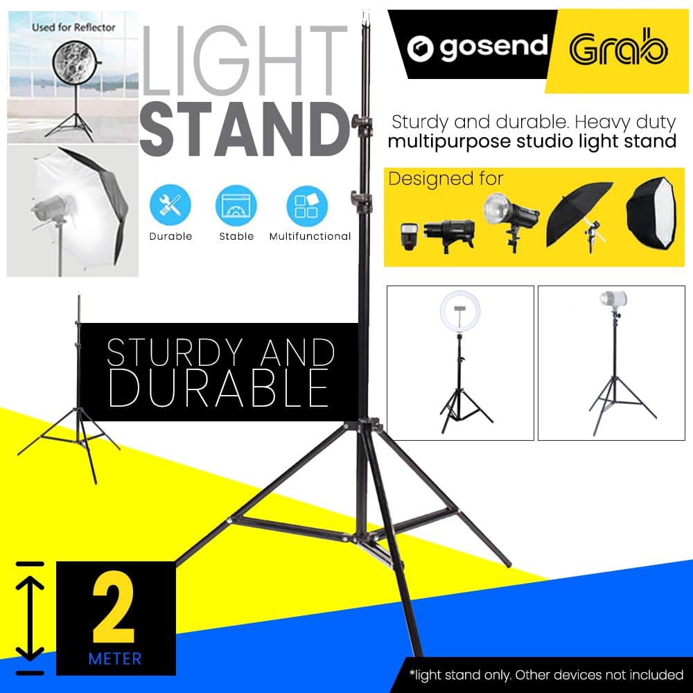 Jual Light Stand Studio - 195cm Lightstand studio lampu LED - Tanpa Tas ...