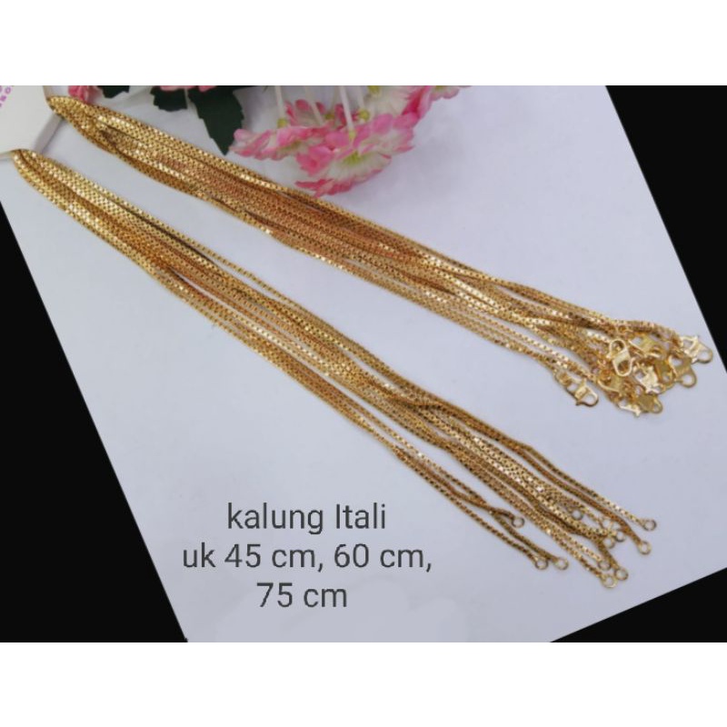Jual R28001. Kalung Itali xuping berlapis emas ukuran 45 cm, 60 cm,75 cm | Shopee Indonesia