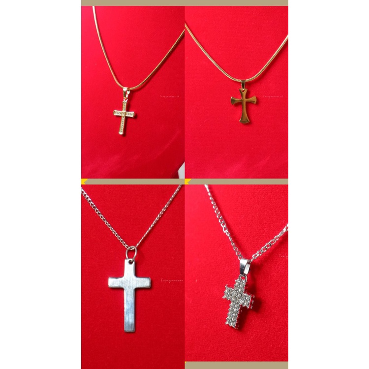 Jual Kalung Set Liontin Salib Perhiasan Rohani Kristen Katolik Rosario ...