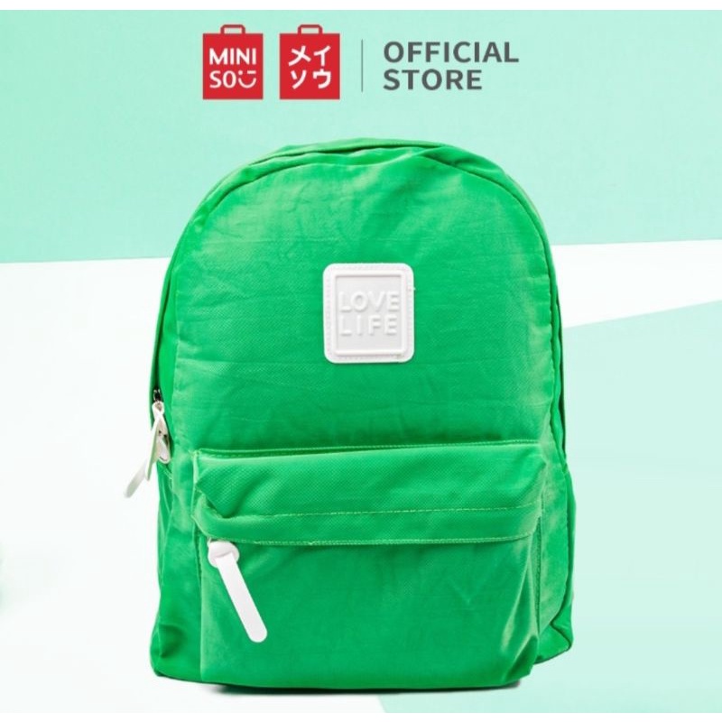 Jual Miniso Backpack Large (Green) | Shopee Indonesia
