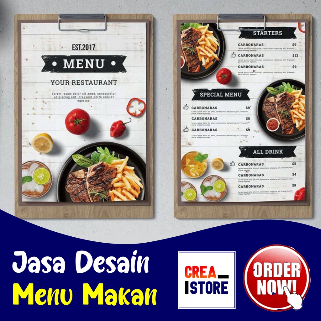 Jual Jasa Desain Menu Makan Price List Daftar Harga Berkualitas ...
