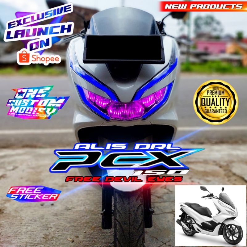 Jual LAMPU ALIS DRL LED PCX 150 BONUS DEVIL EYES LAMPU DEPAN LIS SENJA ...