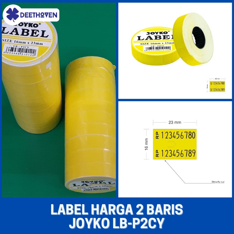 Jual Label Harga 2 Baris Joyko LB-P2CY (kuning) | Shopee Indonesia