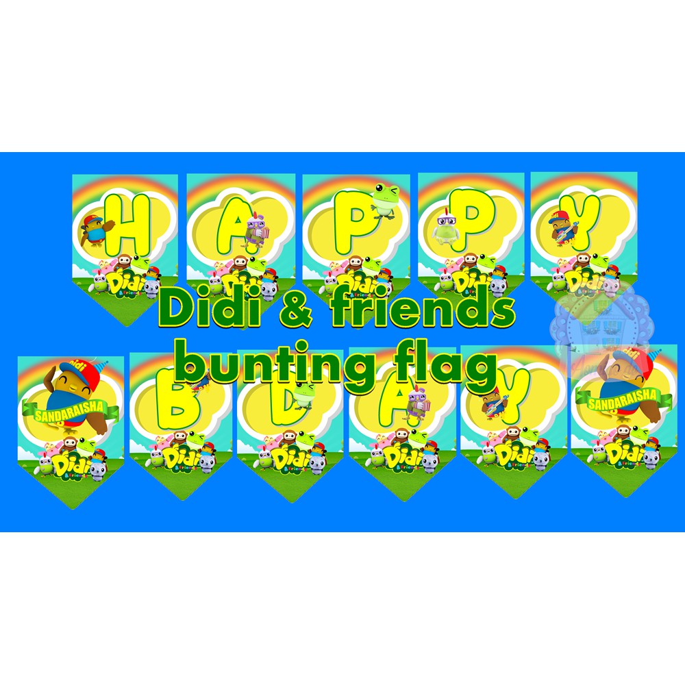 Jual Didi & Friends Bunting Flag happy birthday banner | Shopee Indonesia