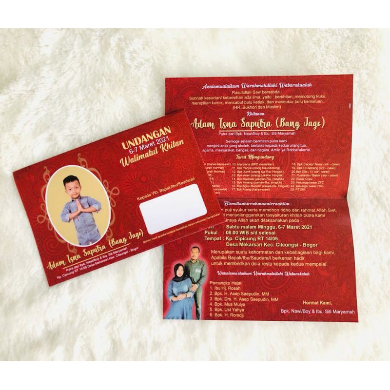 Jual UNDANGAN KHITAN MAROON PAKAI FOTO | Shopee Indonesia
