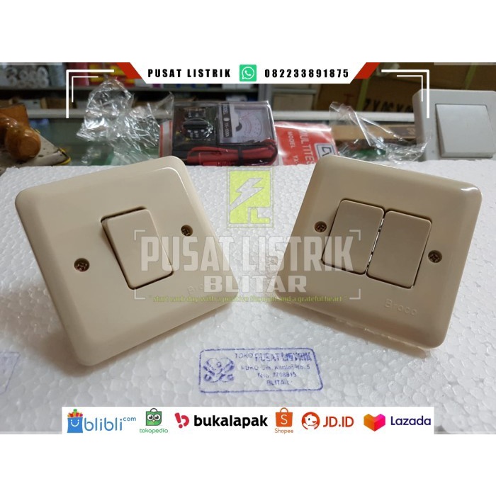 Jual SAKLAR BROCO 6622U NEW GEE \SAKLAR GANDA MODEL TANAM DINDING ...