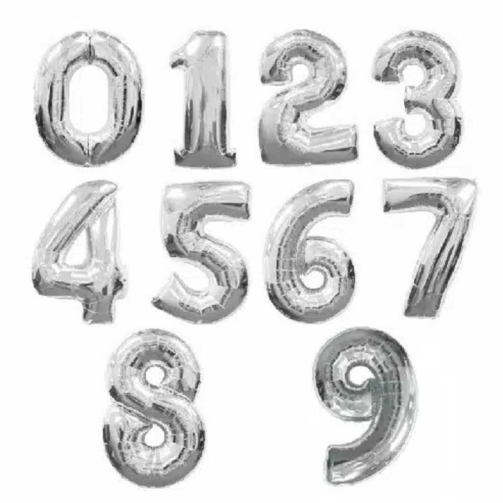 Jual Balon Angka Jumbo 80 CM Silver | Shopee Indonesia