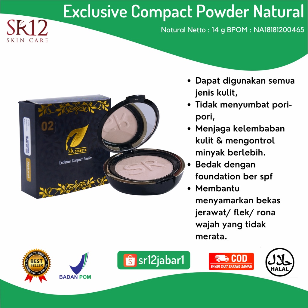 Jual Exclusif Compact Powder Natural/Bedak SPF/Bedak awet tahan luntur ...
