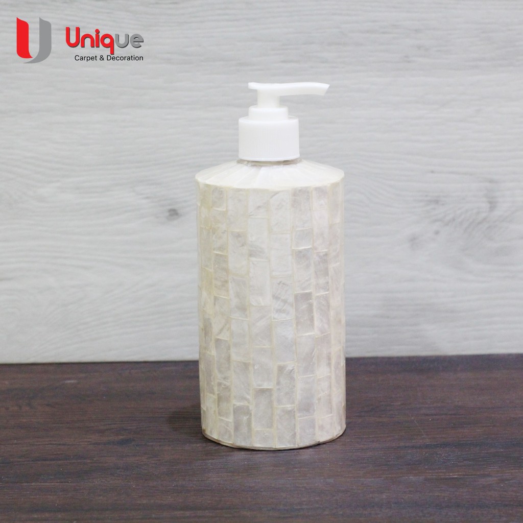 Jual Botol Sabun Cair / Tempat Sabun Pencet Kerang Putih Silver / Botol ...