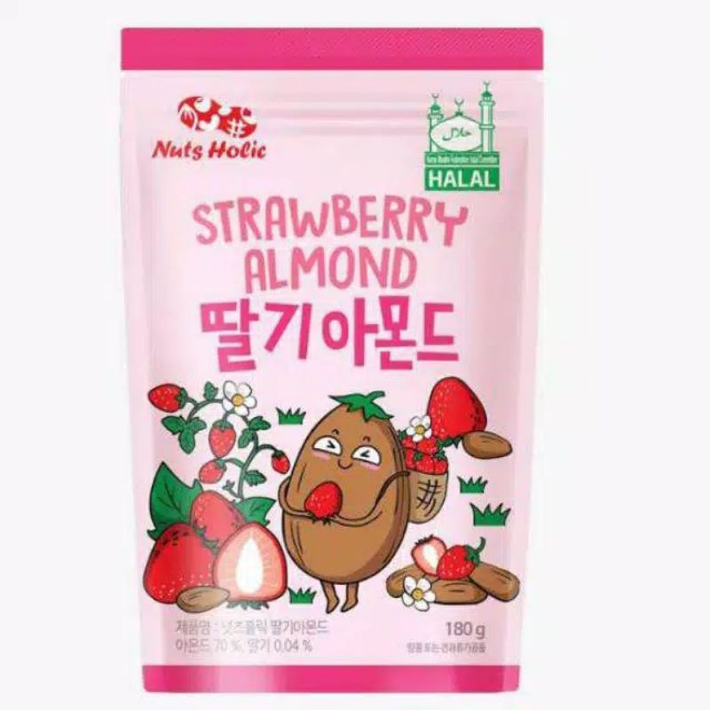 Jual NUTS HOLIC Honey Butter Almond, Strawberry, Spicy Korea 180 Gram ...
