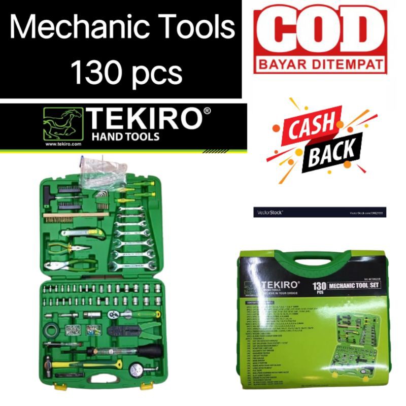 Jual TEKIRO Tool set 130 Pcs Tool Box Tekiro Tools Box Kunci Tekiro Set Mekanik Tools | Shopee ...