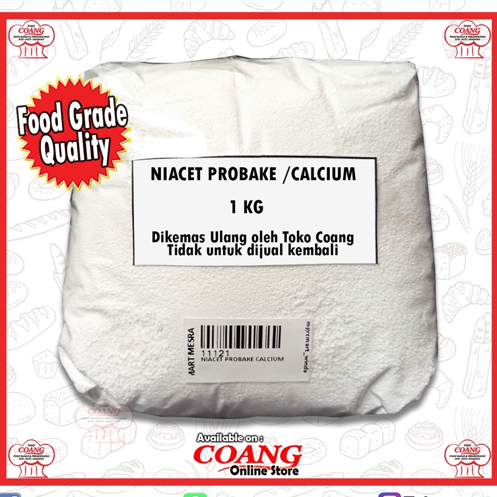 Jual NIACET PRO BAKE CALCIUM 1 KG - KALSIUM PENGAWET ROTI TIDAK CEPAT ...