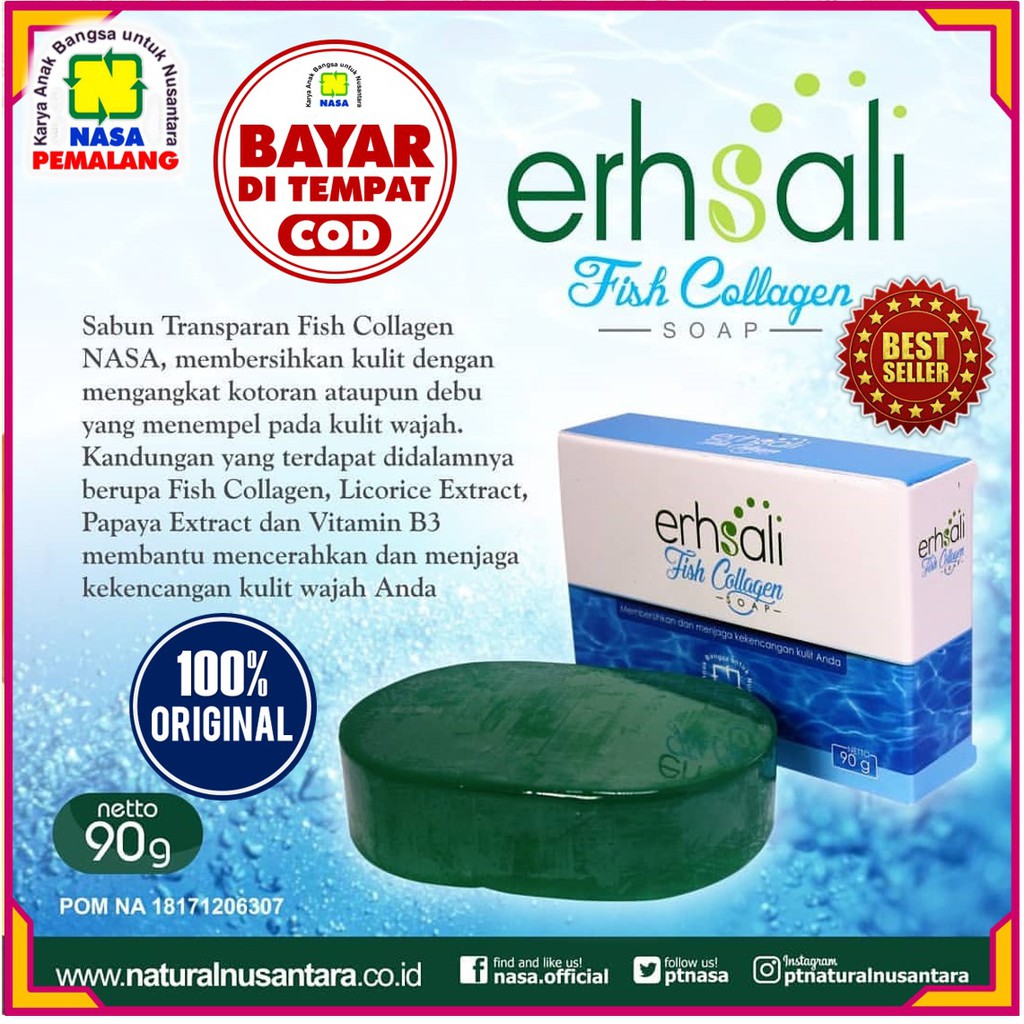 Jual Erhsali Fish Collagen Soap Original Nasa Sabun Collagen Pengencang ...
