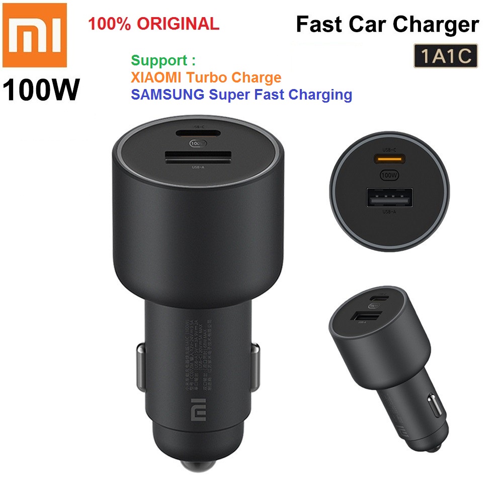 Jual Car Charger 100W Super Fast Charging Original 100% Mobil Cas Cepat ...