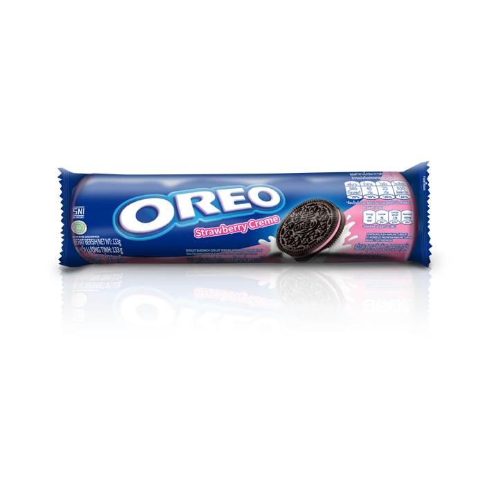 Jual Oreo Biskuit Strawberry Cream Regular 119,6g Untuk Snack Anak dan ...
