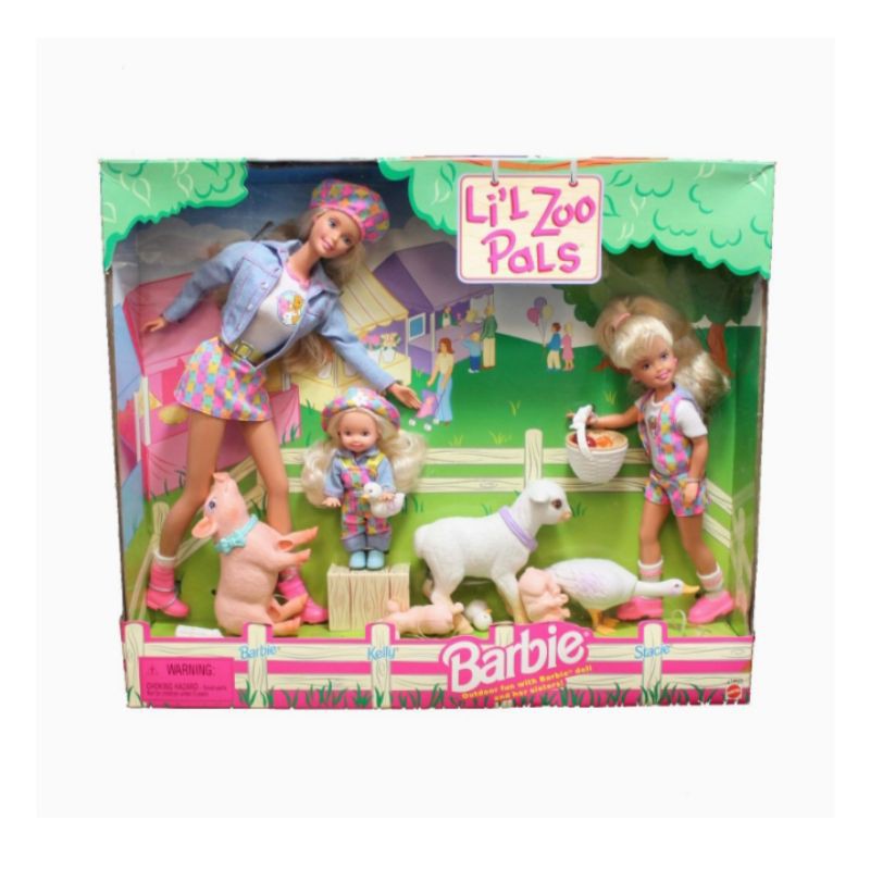 Jual Barbie Li'l Zoo Pals Gift Set w Barbie, Kelly & Stacie Dolls (1998 ...