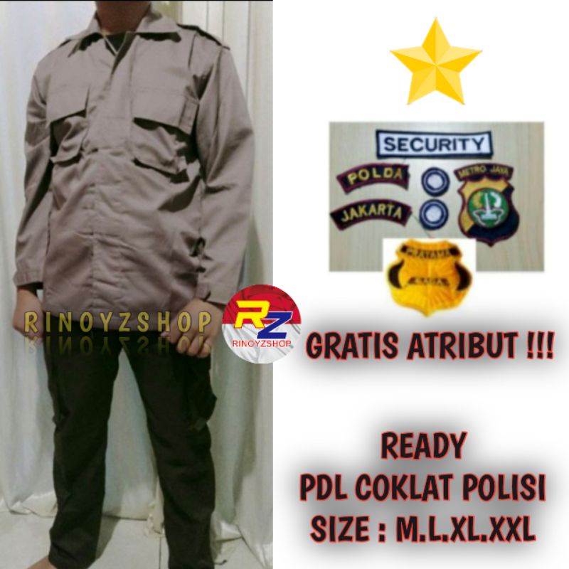Jual Seragam PDL coklat Security Satpam PoLis Model Baru + atribut / Seragam SATPAM | Shopee ...