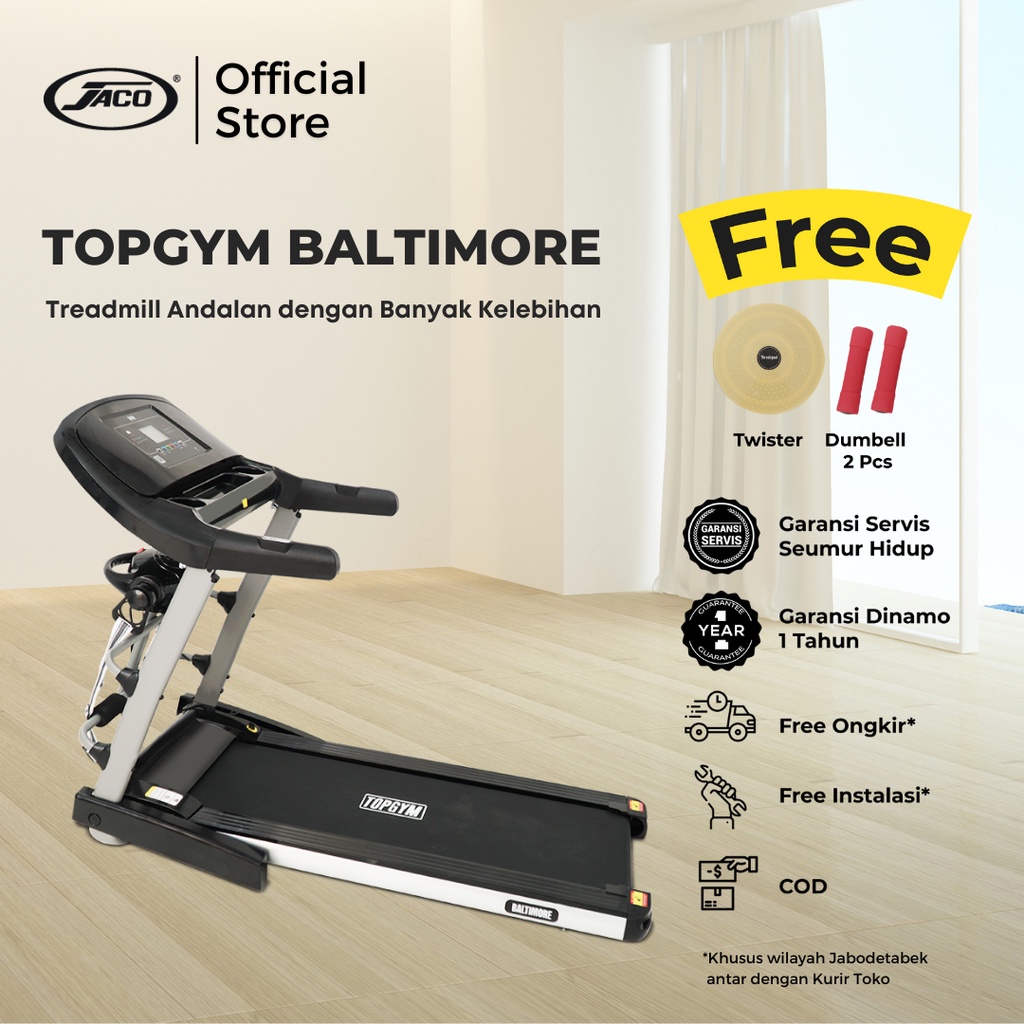 Jual Alat Fitness Treadmill Elektrik Jaco Topgym Baltimore | Shopee Indonesia