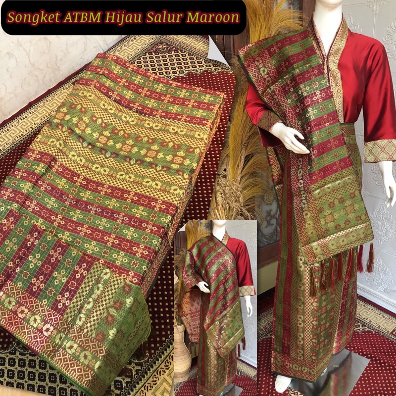 Jual 1 SET SONGKET ATBM SALUR (songket Tenun Mesin palembang) | Shopee ...