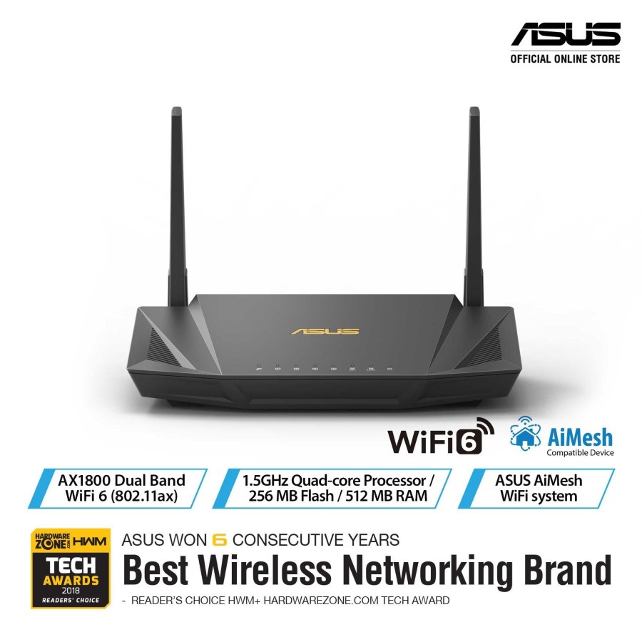 Jual ASUS RT-AX56U AX1800 Dual Band WiFi 6 (802.11ax) Wireless Router ...