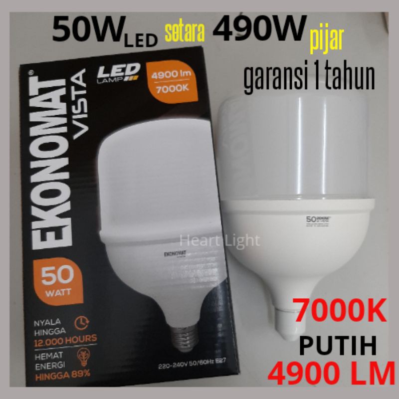 Jual LAMPU LED 50W PUTIH Ekonomat VISTA 50W putih daylight 4900lumen BOHLAM CAPSUL 50WATT LAMPU ...