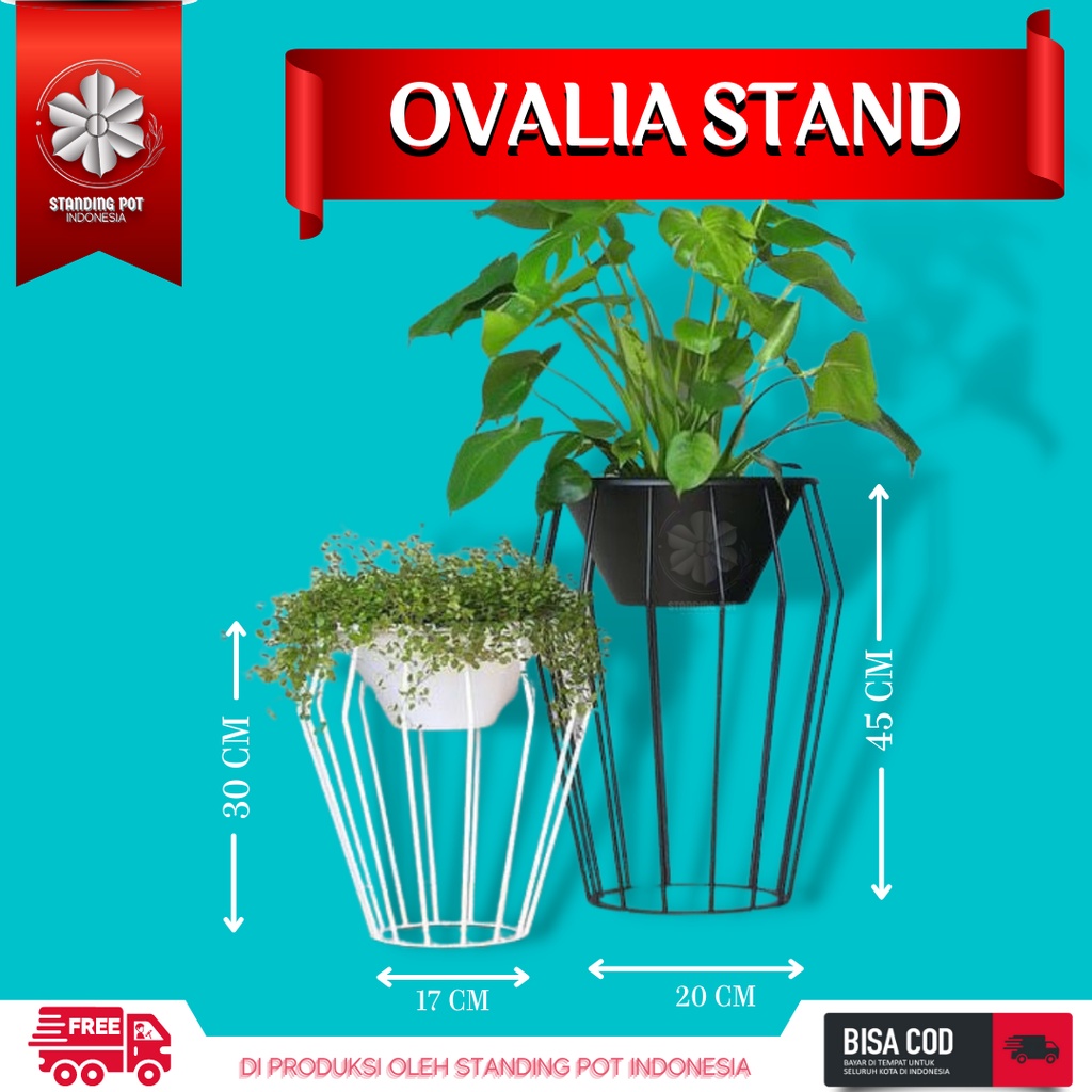 Jual Standing Pot Besi Ovalia Minimalis Stand Plant Flower Rak Tempat ...