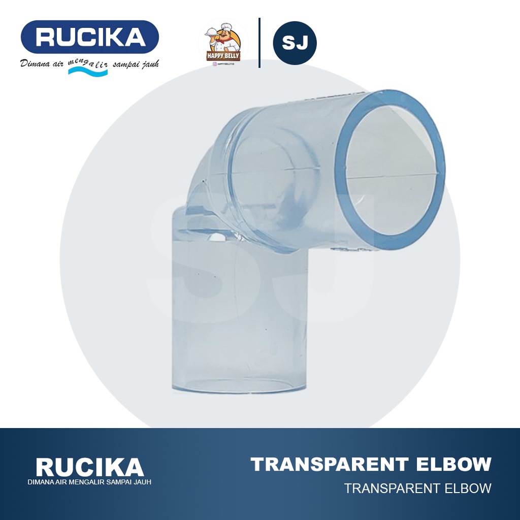 Jual Elbow Transparent AW 1/2 Inch Rucika Knee Transparan AW 1/2" 90 ...