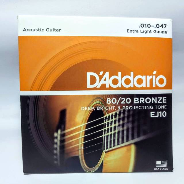 Jual Senar Gitar Akustik D'Addario EJ 10 ukuran 010 Original USA EJ10 ...