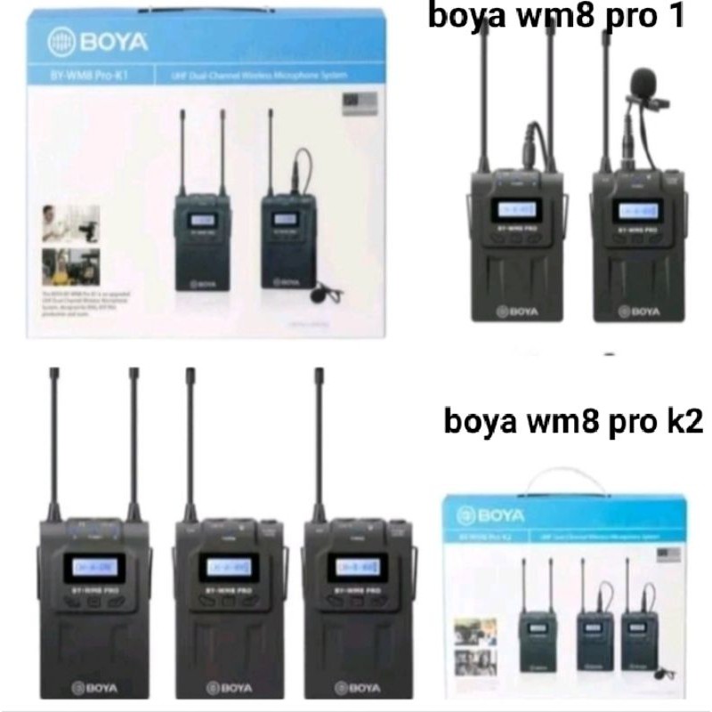 Jual MIC BOYA BY-WM8 PRO K2 & K1 UHF WIRELESS MICROPHONE | Shopee Indonesia