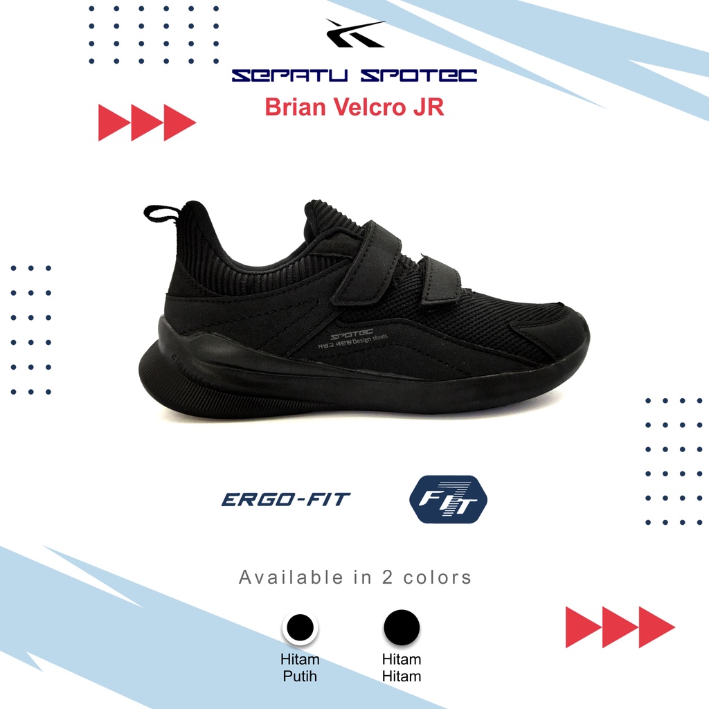 Jual SPOTEC Sepatu Anak BRIAN VELCRO JR Hitam - Hitam | Shopee Indonesia