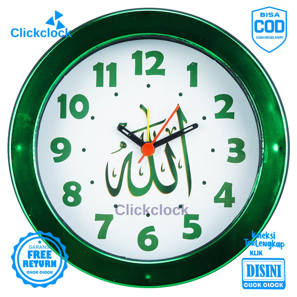 Jual Jam Weker Quartz Jam Meja Putih Gold Hijau Renata 889 Kecil Unik ...
