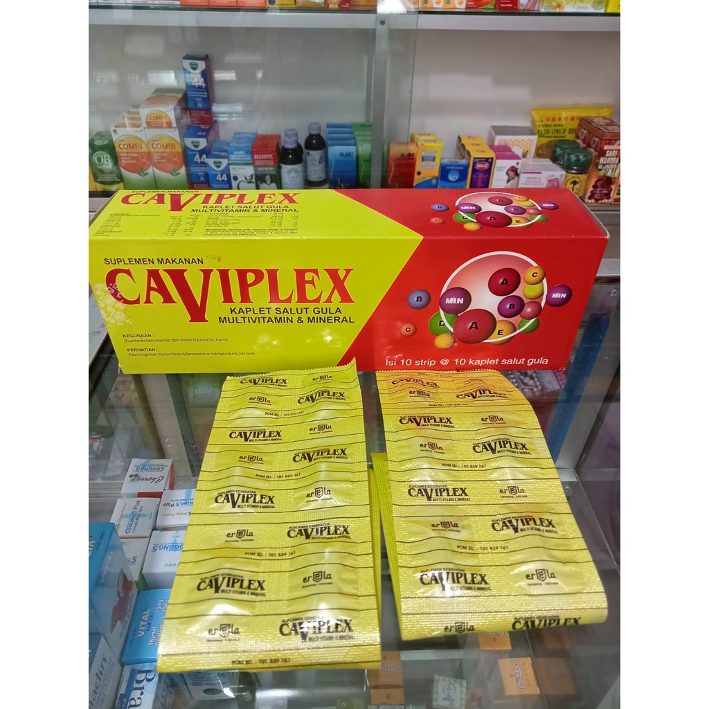 Jual Caviplex multivitamin dan mineral - 1 strip @10 kaplet | Shopee ...
