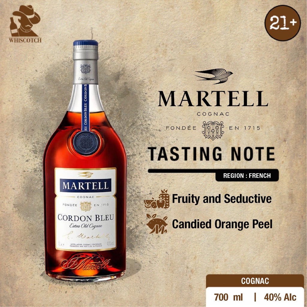 Jual Martell Cordon Bleu | Cognac | 700 mL | 40% ABV | Shopee Indonesia