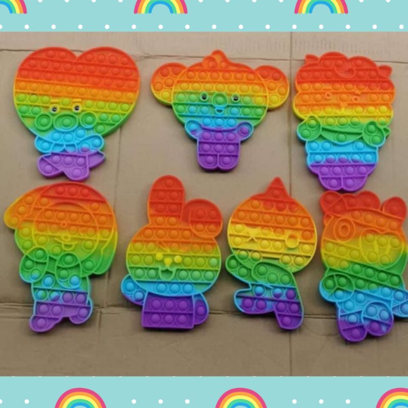 Jual POP IT BTS / POP IT BT21/ POP IT BTS Warna / Game Push Pop it ...