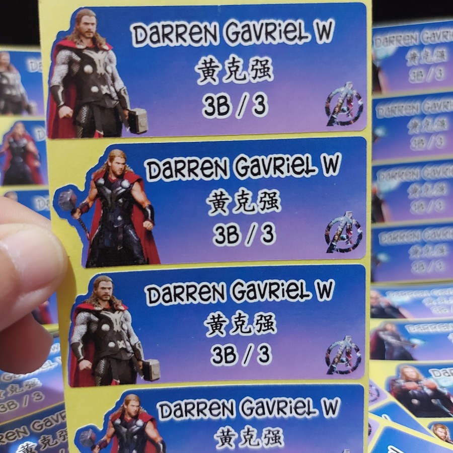 Jual THOR Stiker Nama Label Nama Sticker Thor Avengers khusus untuk ...