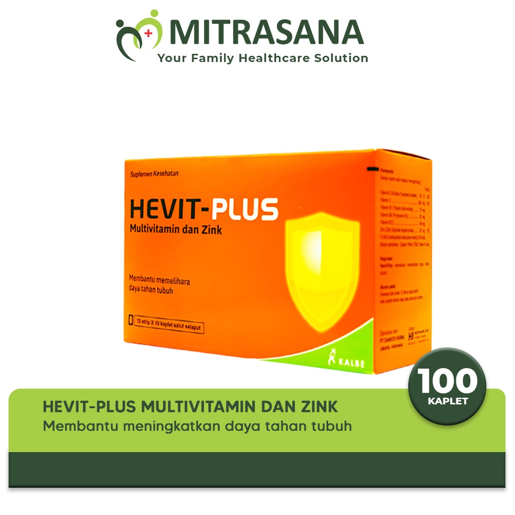 Jual Hevit Plus - Multivitamin C 500 Mg, B1, B6, B12, E dan Zinc ...